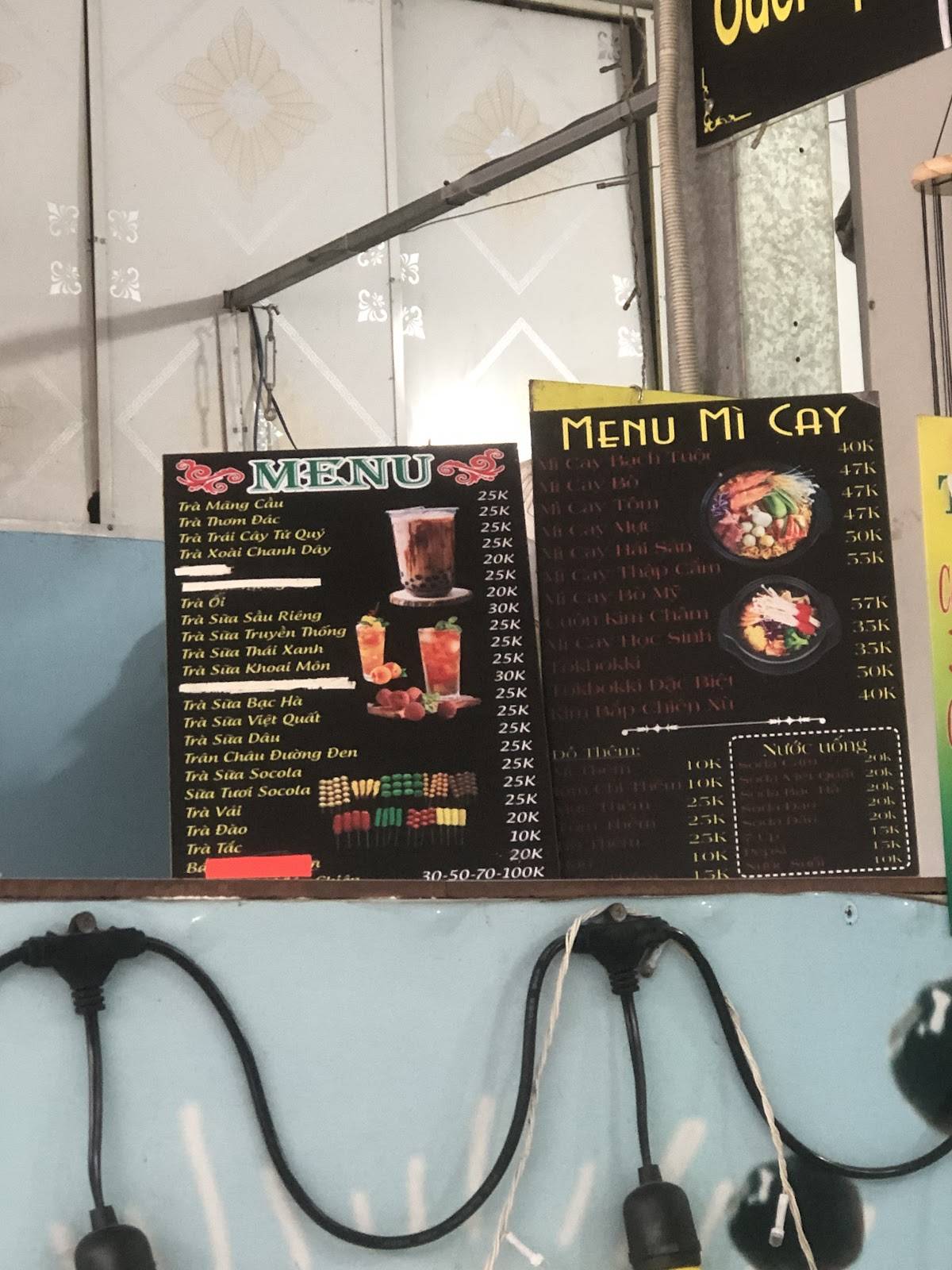 Menu at Trà sữa Vy Anh, Ho Chi Minh City
