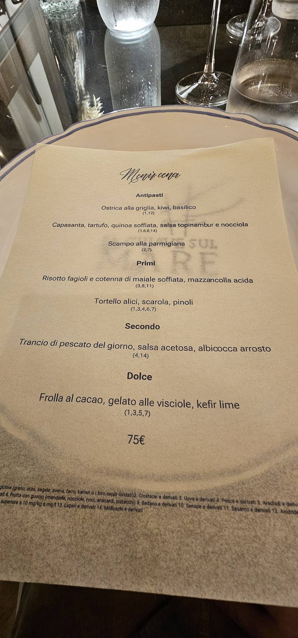 Menu da Trabocco La Chiave sul Mare ristorante, San Vito Chietino
