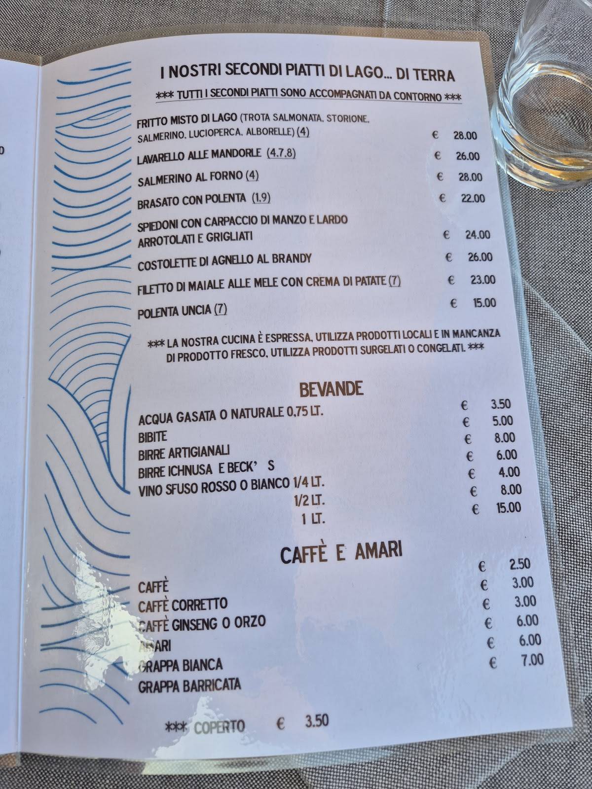 Menu at Trattoria La Busciona - Bellagio (co) restaurant, Bellagio