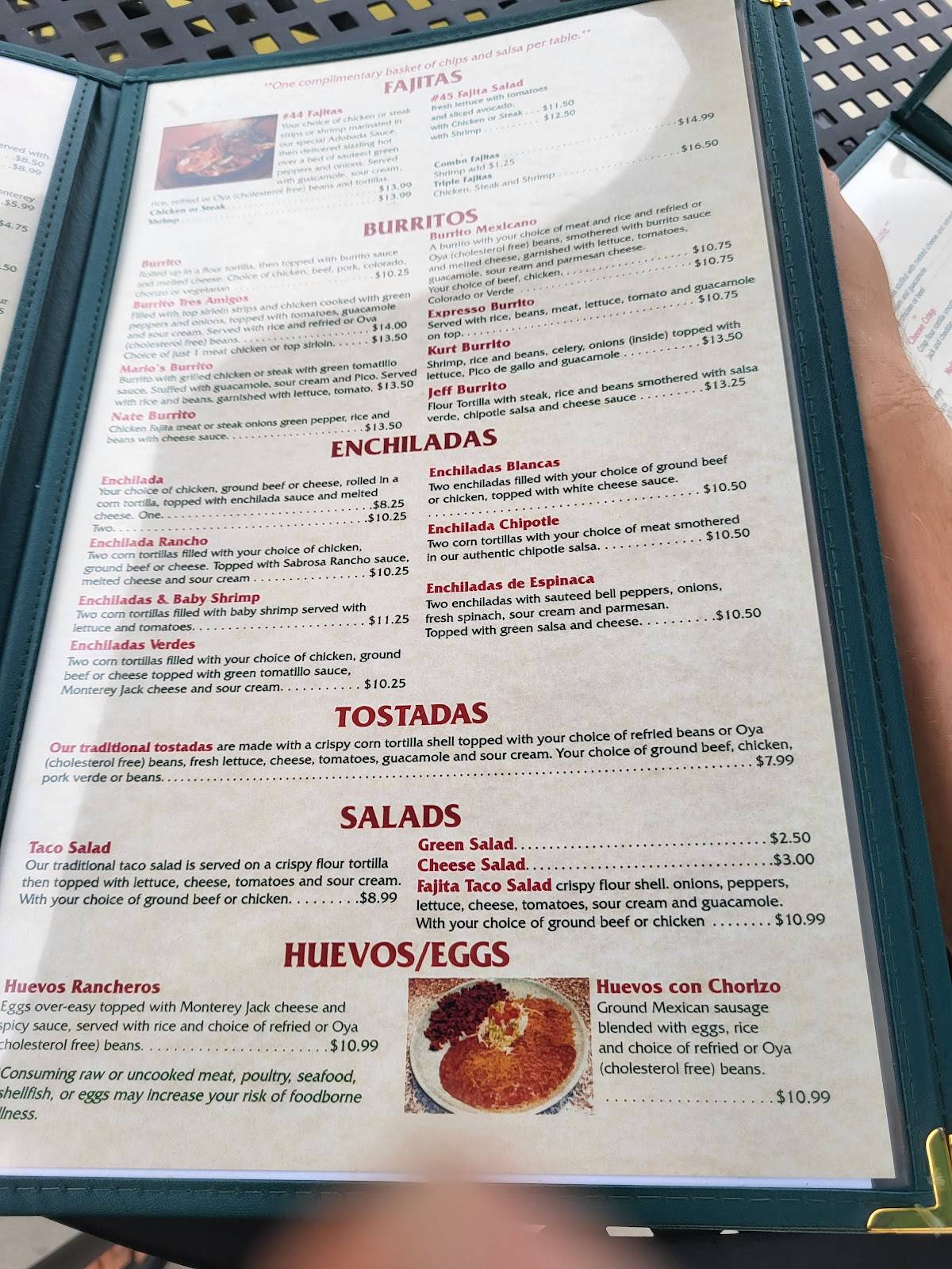Menu at Tres Amigos restaurant, Osage, 121 N 7th St