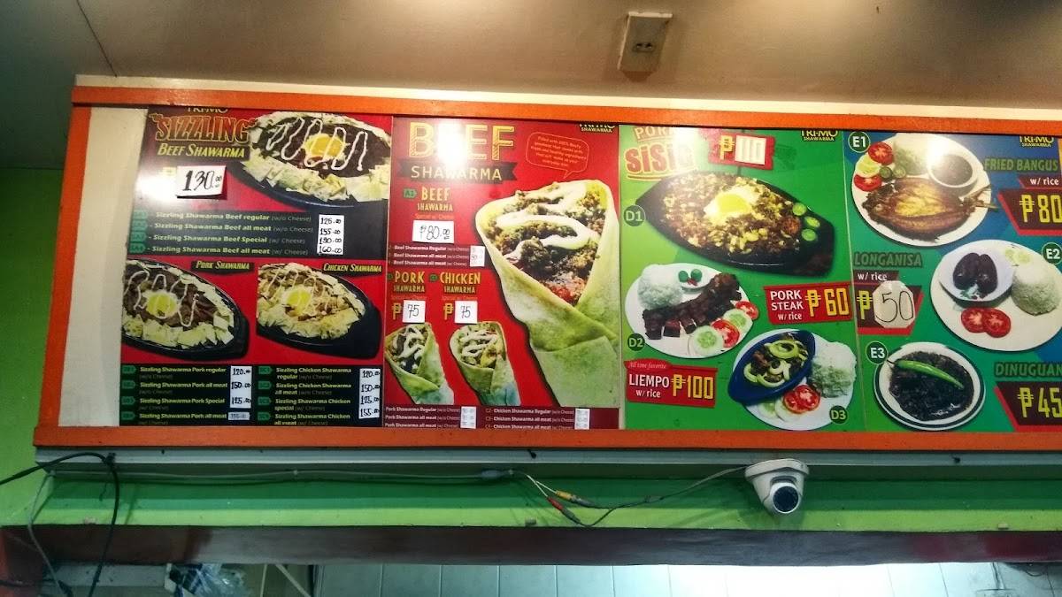 Menu at Tri Mo Shawarma Co. restaurant, Quezon City