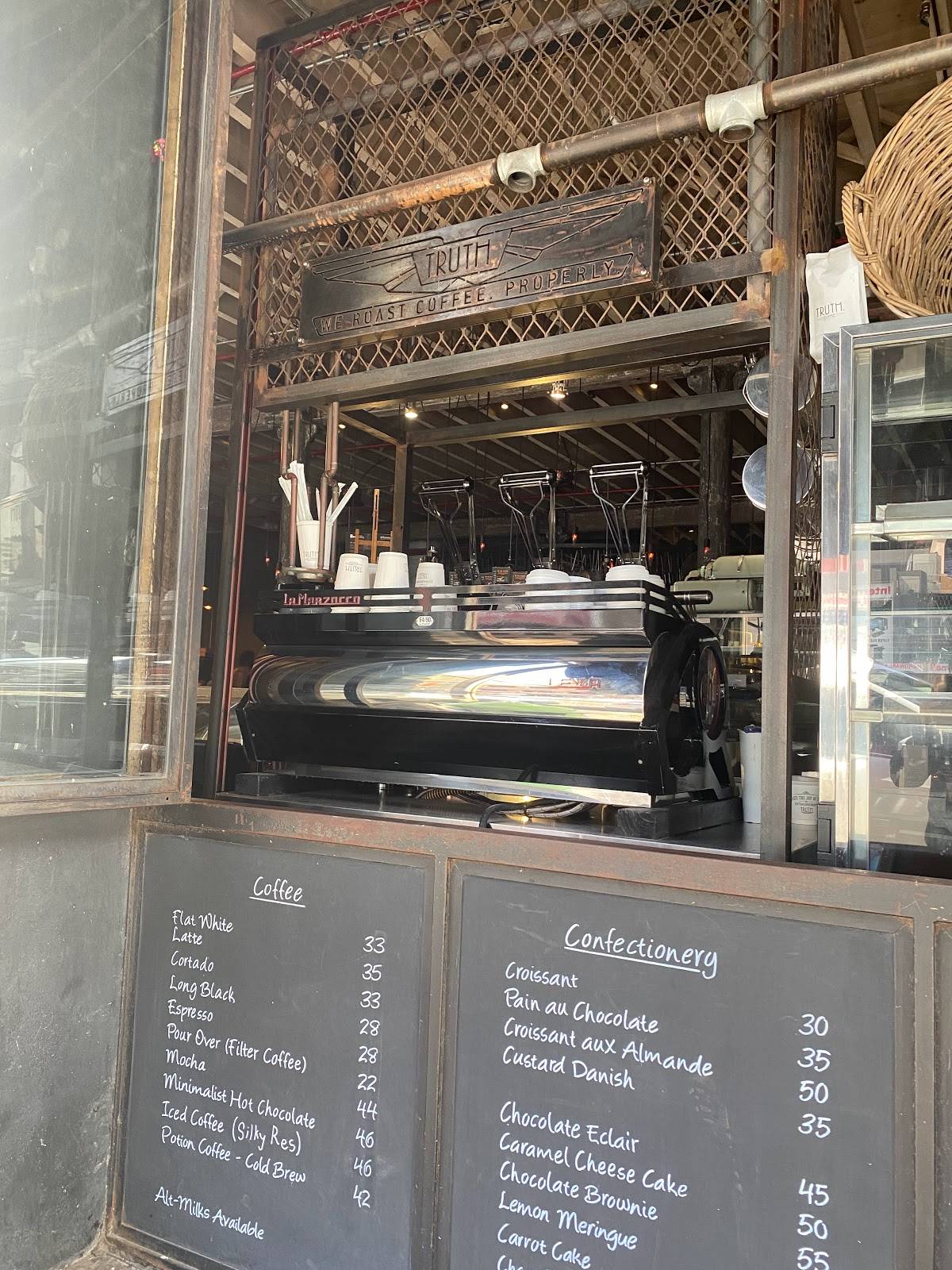 Menu at Truth Coffee Roasting cafe, Cape Town, 36 Buitenkant St