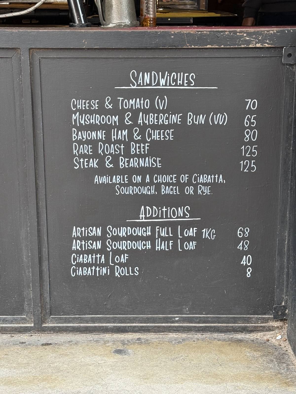 Menu at Truth Coffee Roasting cafe, Cape Town, 36 Buitenkant St