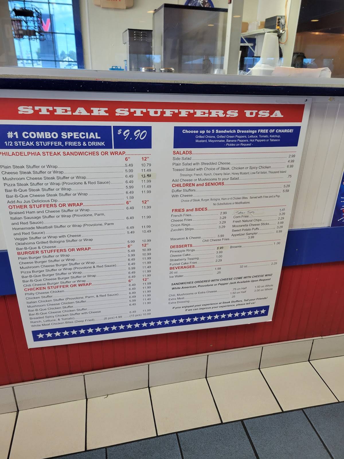 Menu at Steak Stuffers USA restaurant, Tulsa, E 51st St