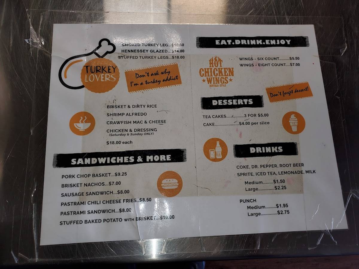 Menu at Turkey Leg House restaurant, Fort Worth