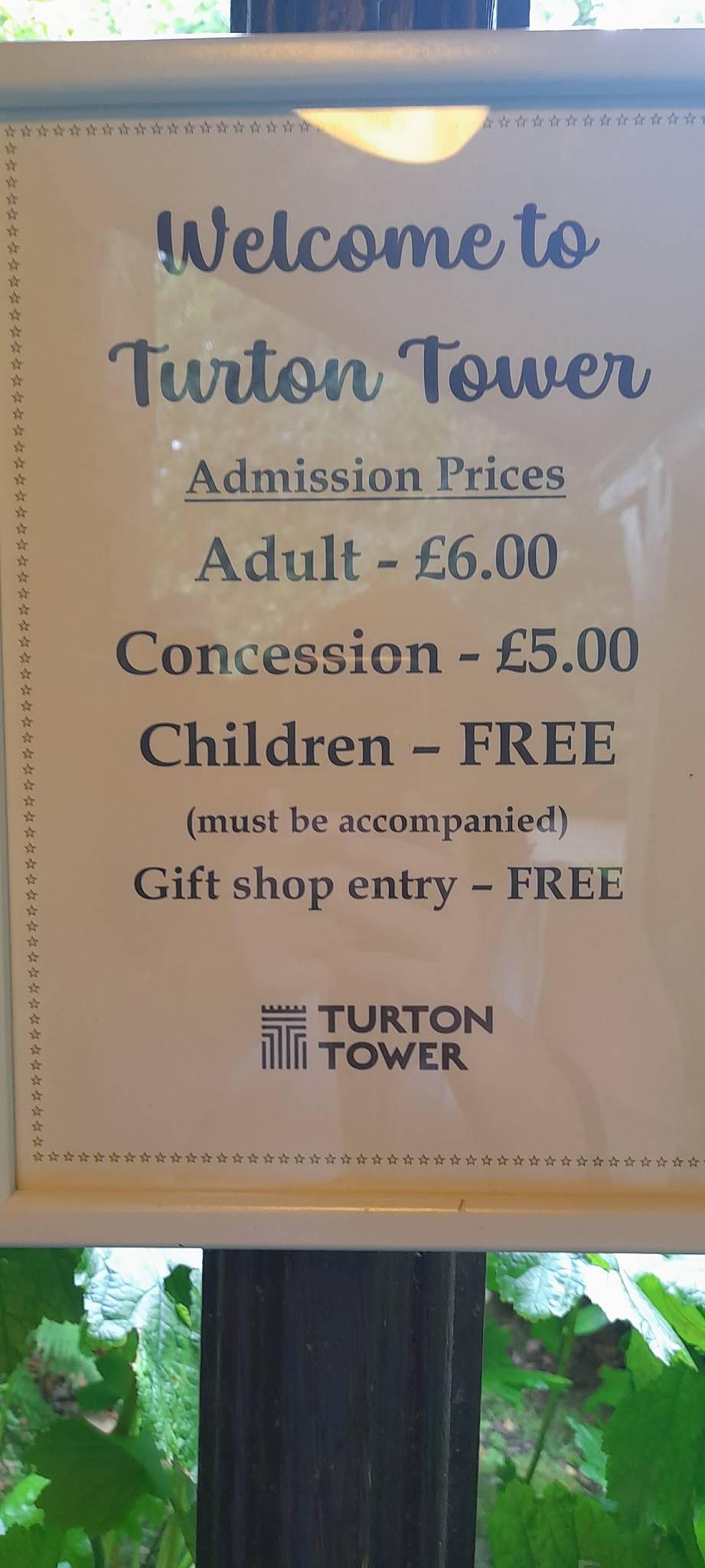 Menu at Turton Tower Woodland Cafe, Bolton