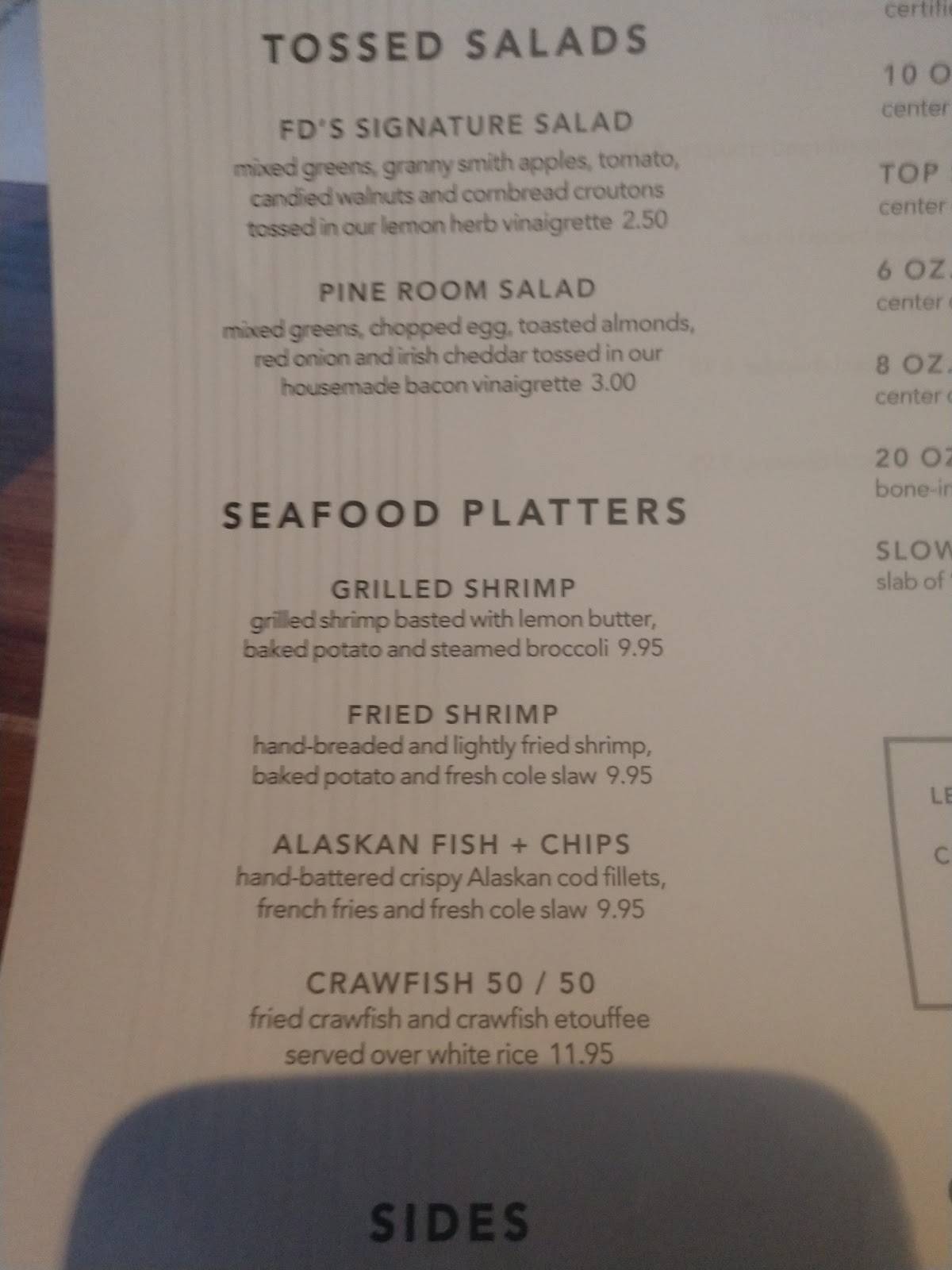 Menu at FD's Grillhouse steakhouse, Tyler, S Broadway Ave #494