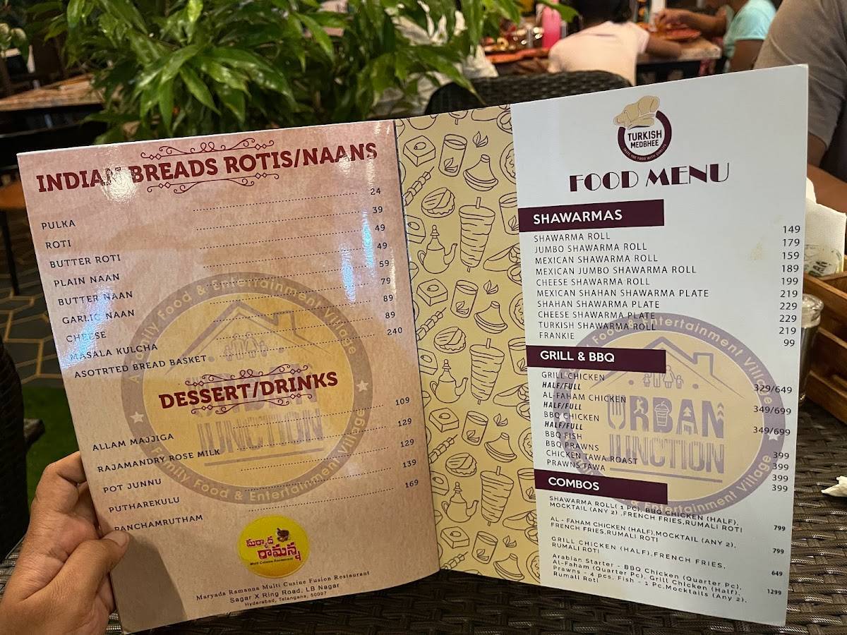Menu at URBAN JUNCTION, Hyderabad