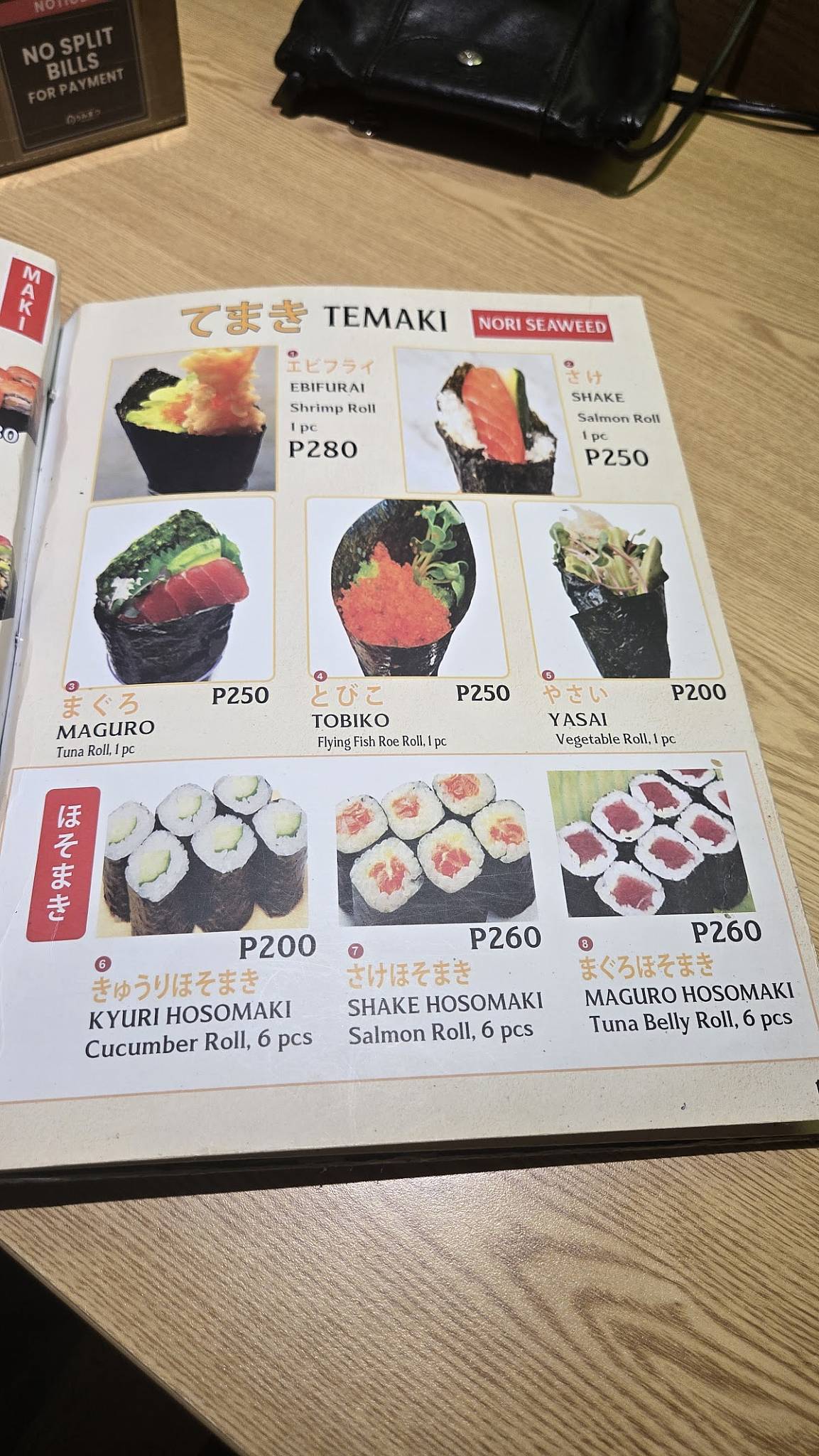 Menu at Umimatsu Japanese Restaurant BGC, Taguig