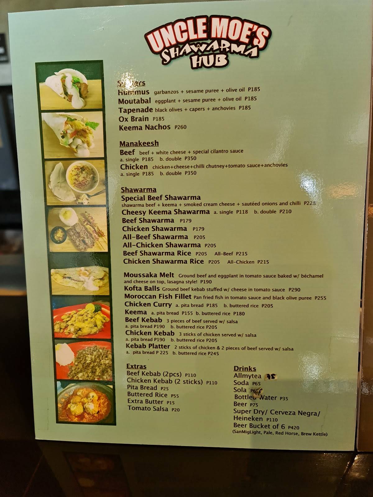 Menu at Uncle Moe's Shawarma Hub - Vista Place restaurant, Manila, G3H5+XV4