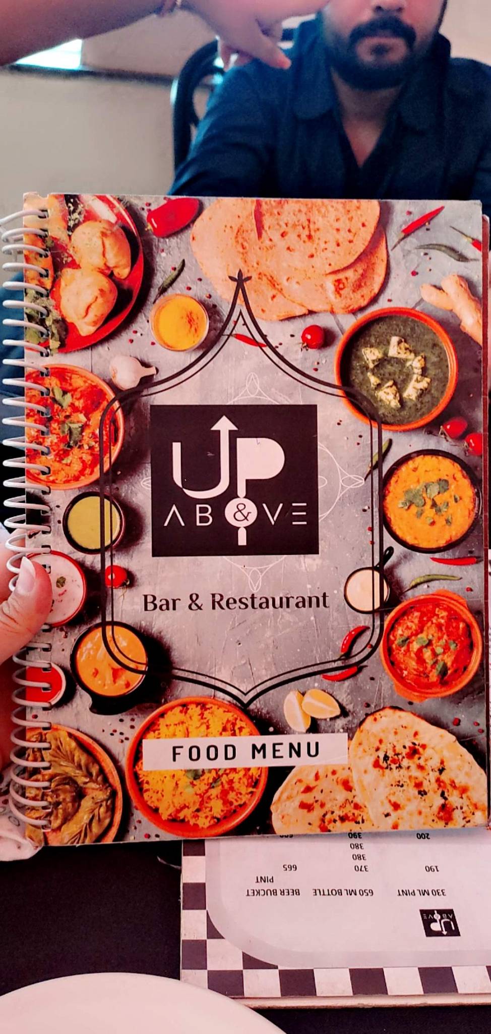 Menu at Up & Above, Amravati