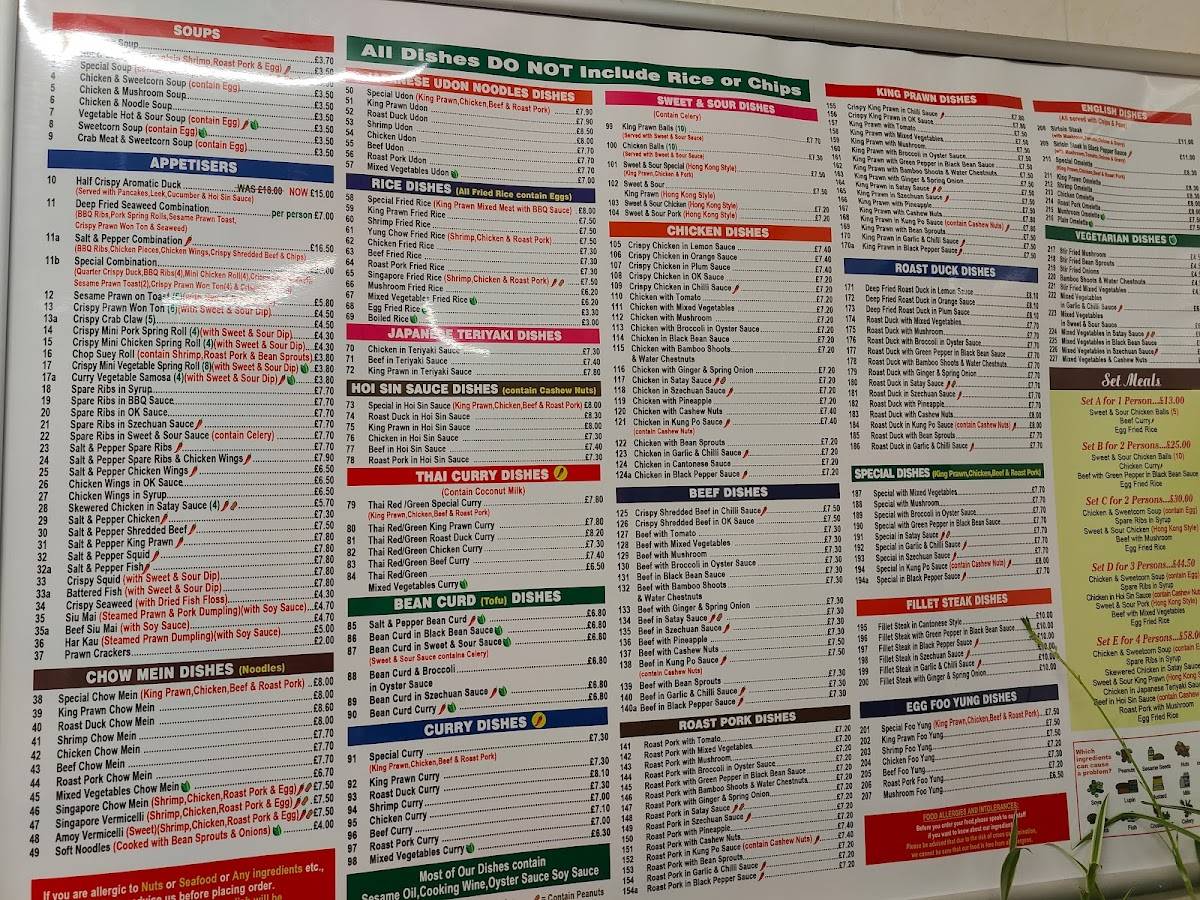 Menu at Upton Fish and Chips restaurant, Macclesfield