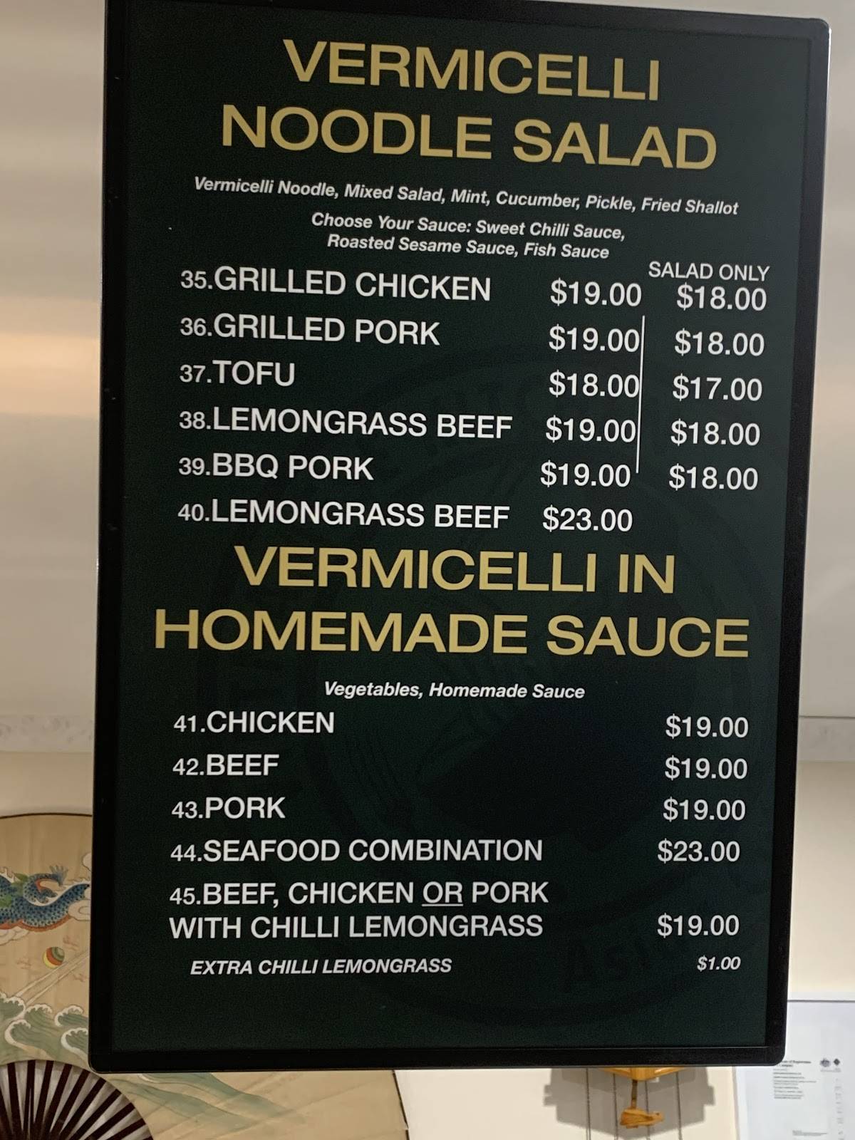 Menu at VIETNAMESE KITCHEN restaurant, North Albury