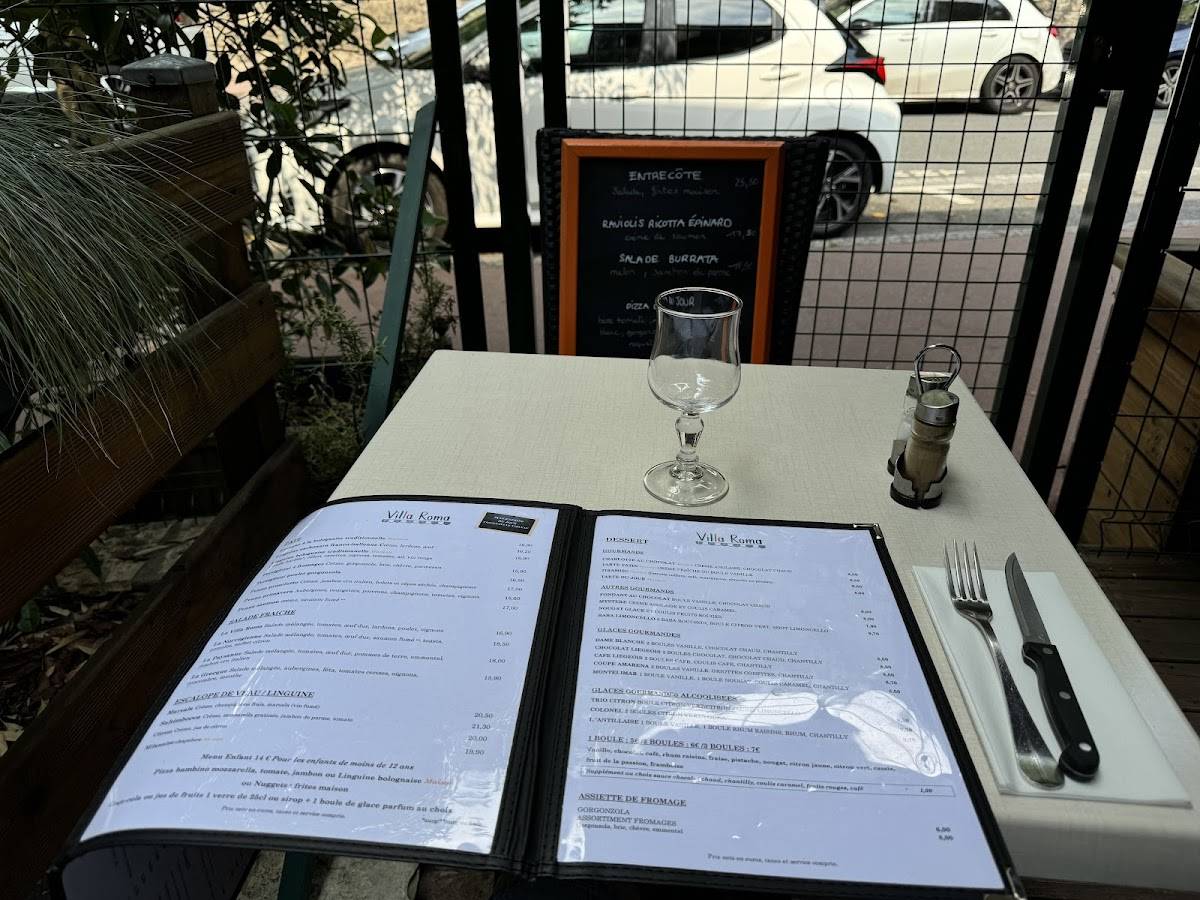 Carta del restaurante VILLA ROMA, Sèvres