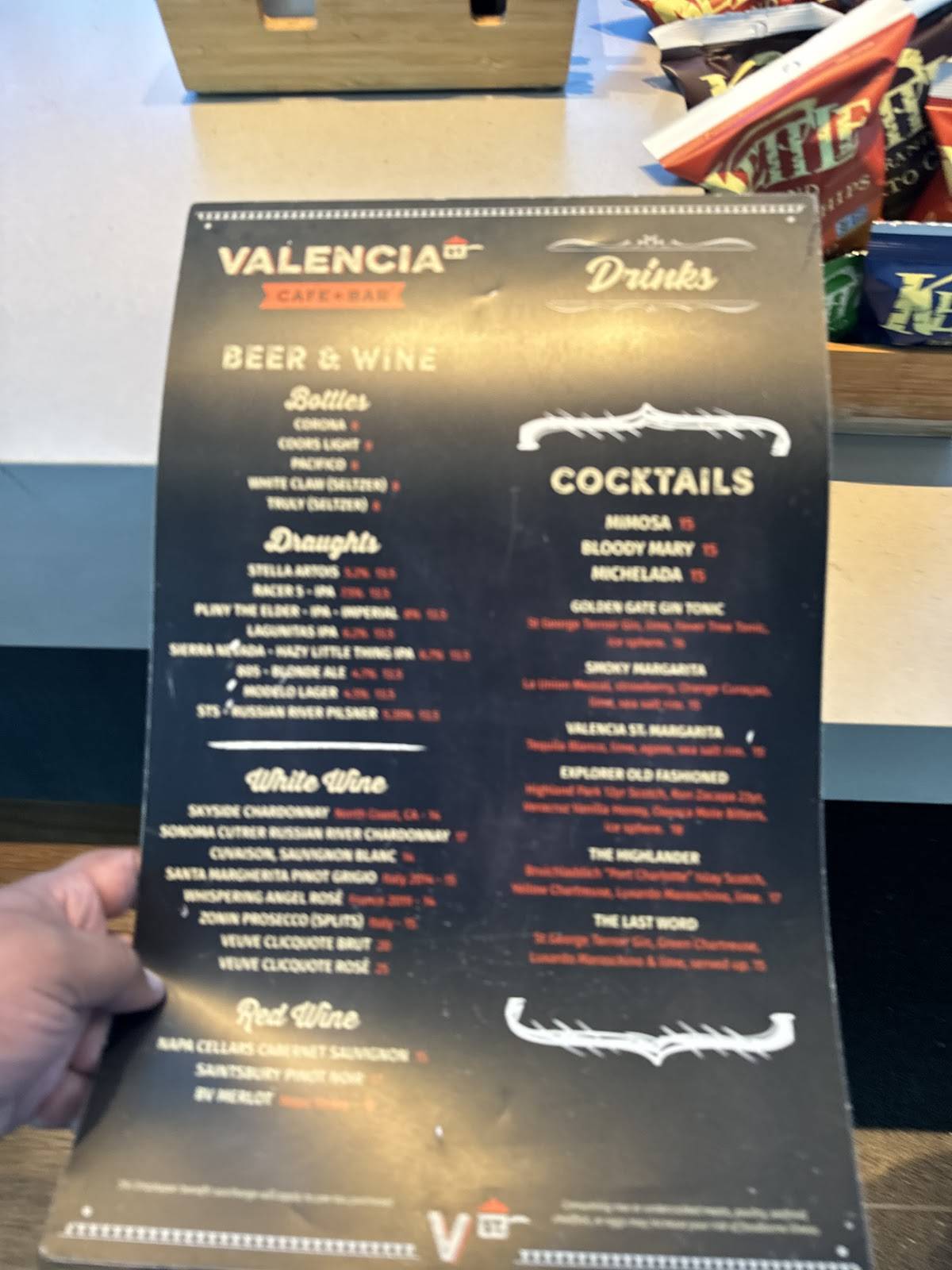 Menu at Valencia Street Station pub & bar, South San Francisco