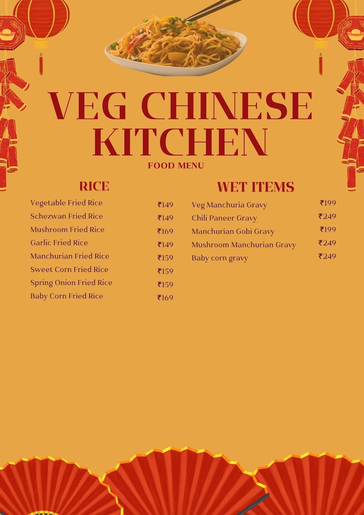 Menu at Veg Chinese Kitchen, Hyderabad
