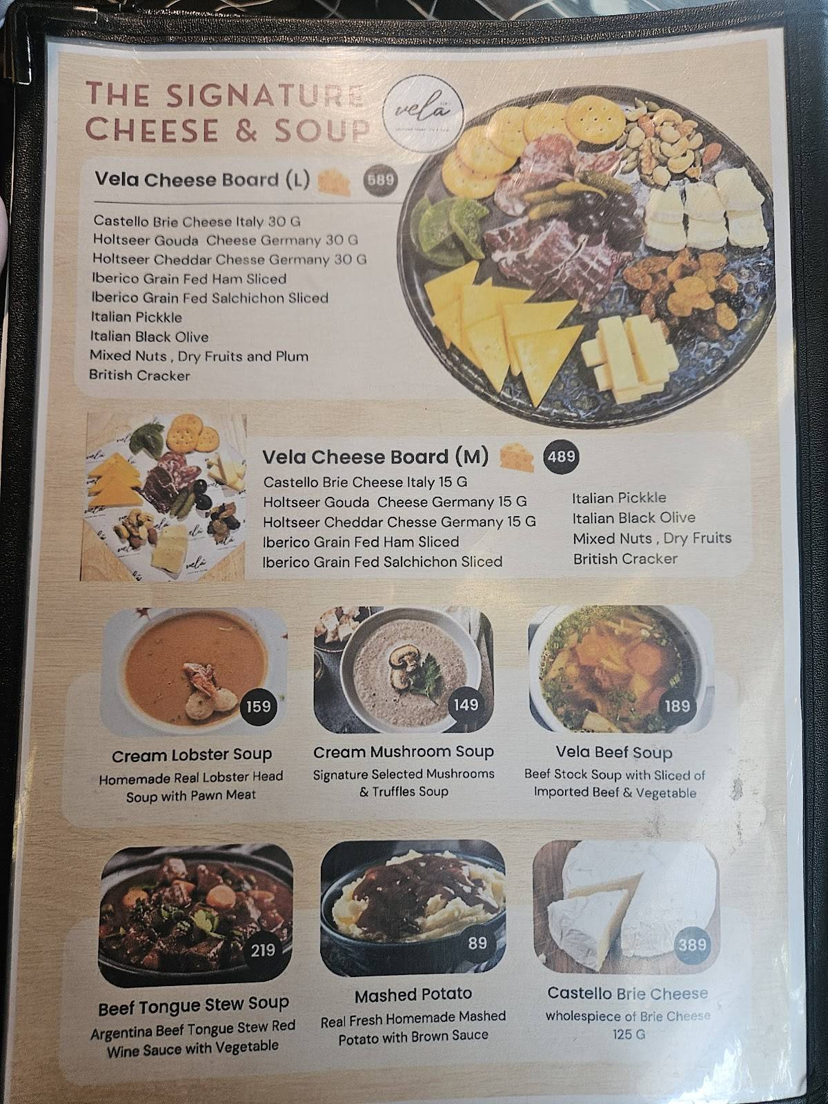 Menu at ร้าน Vela Low & Slow Cooked restaurant, Bangkok