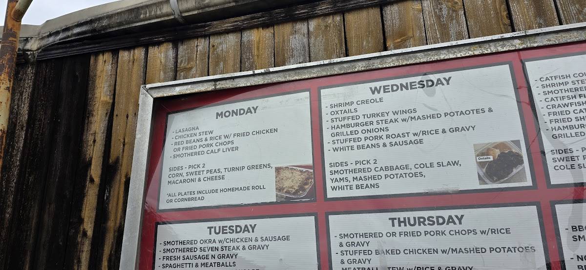 Menu at Veronica's Cafe, Carencro