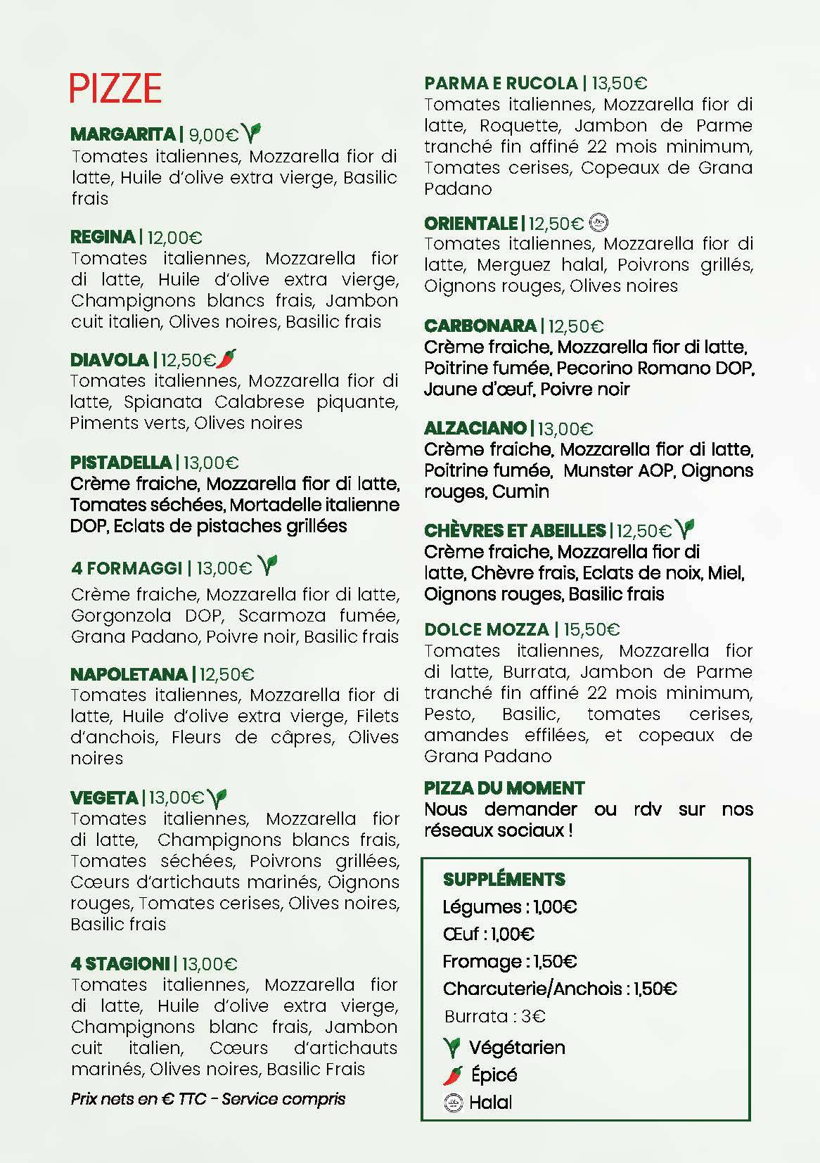 Menu au Via Napoli Foodtruck restaurant, Thann