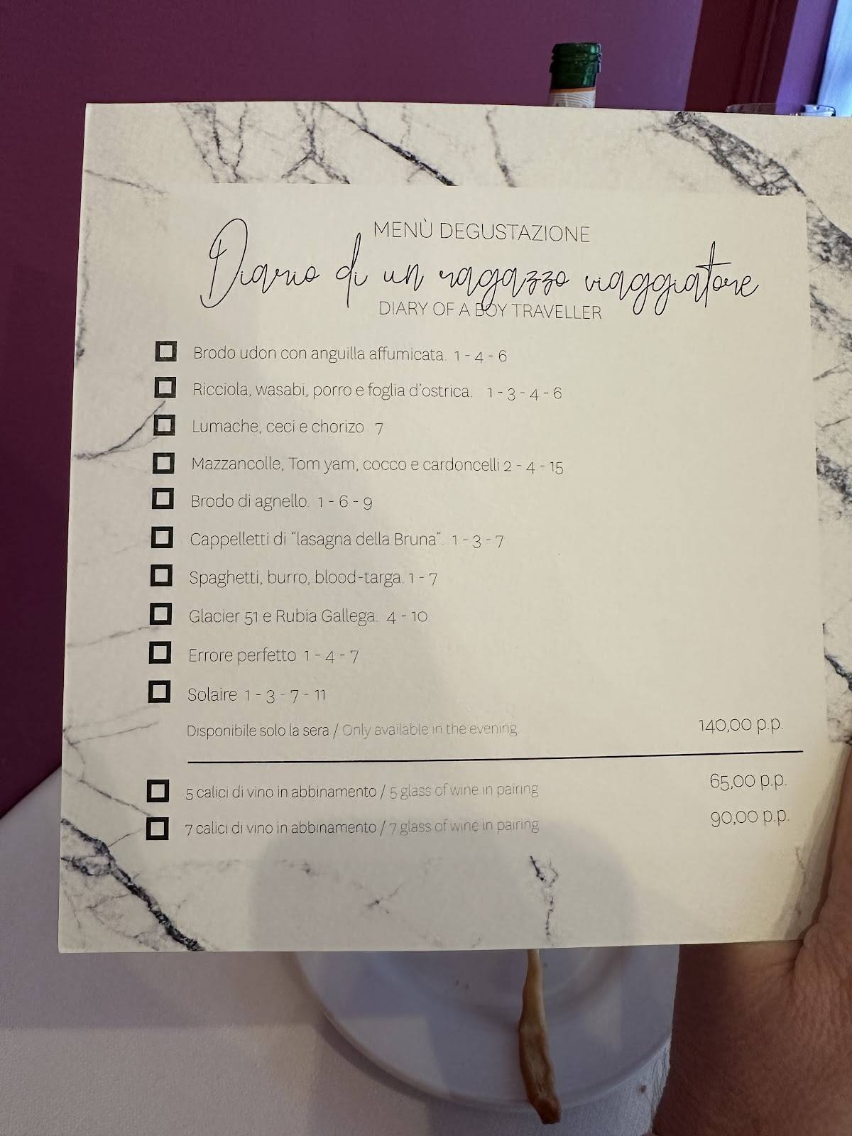 Menu da Vibe ristorante, Milano, Via Arcangelo Ghisleri