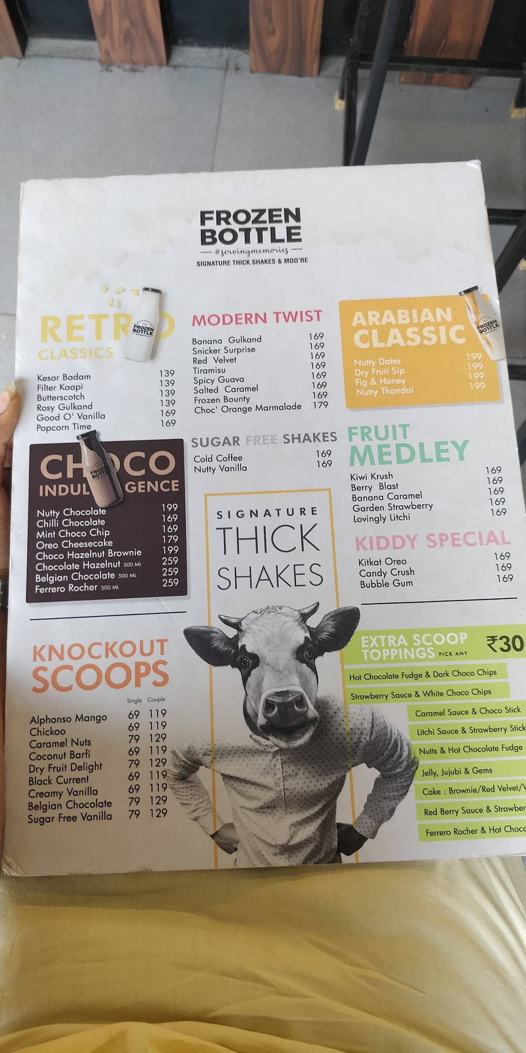 Menu at Frozen Bottle - Milkshakes, Desserts, and Ice Cream, Vijayawada