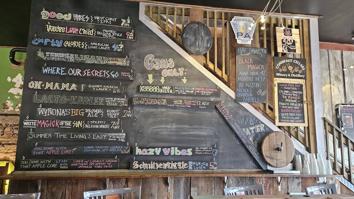Menu at Voodoo Brewing Company restaurant, Meadville, 215 Arch St