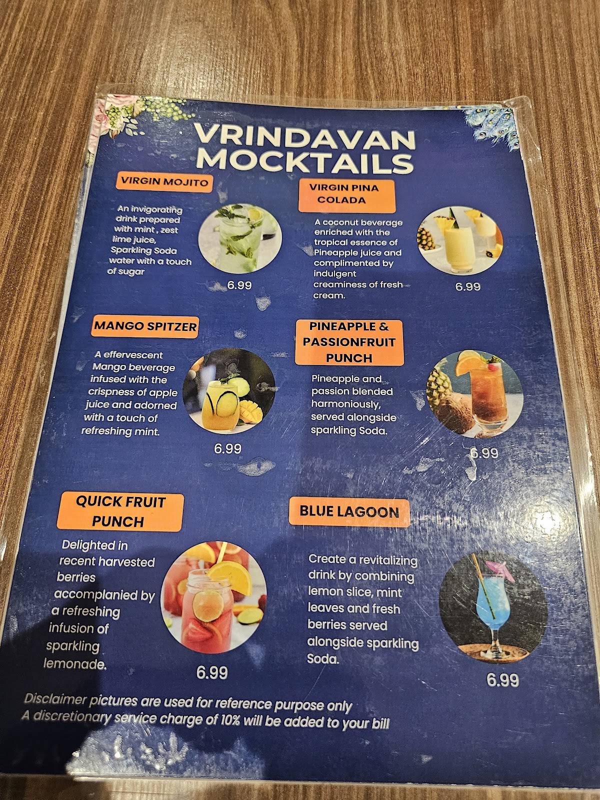 Menu at Vrindavan Vatika restaurant, Wembley