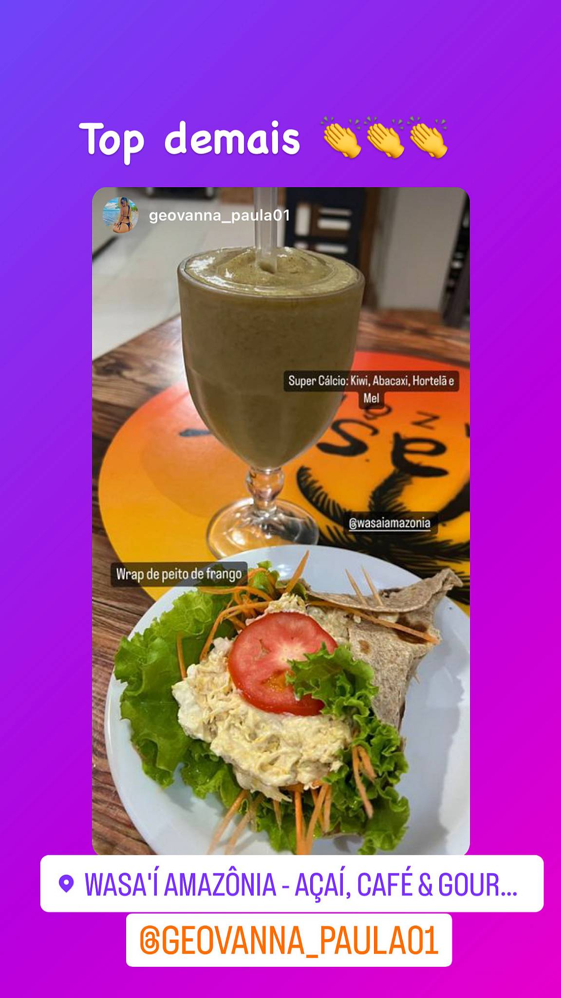 Carta del restaurante WASA'I AMAZÔNIA, Parintins