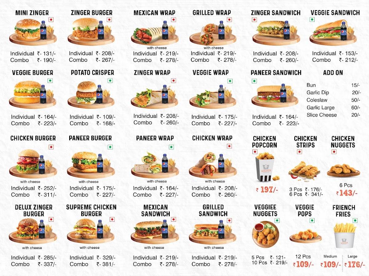 Menu at Wacken Fried Chicken Thiruvalla, Thiruvalla