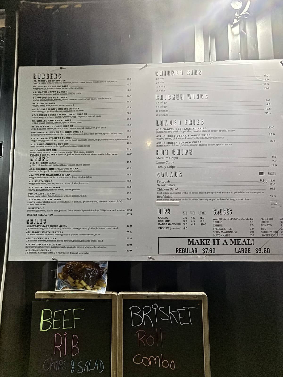 Menu at Wagyu Cart restaurant, Homebush