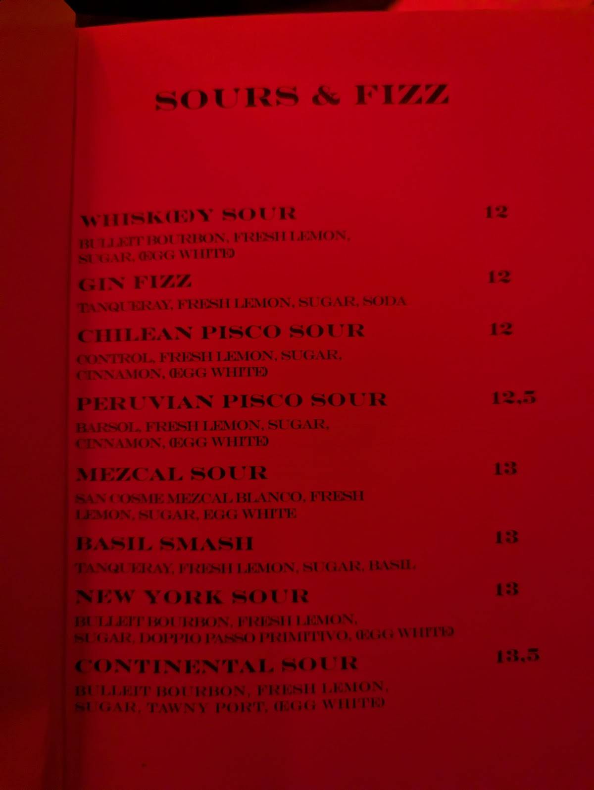 Speisekarte von Wallace Bar, München