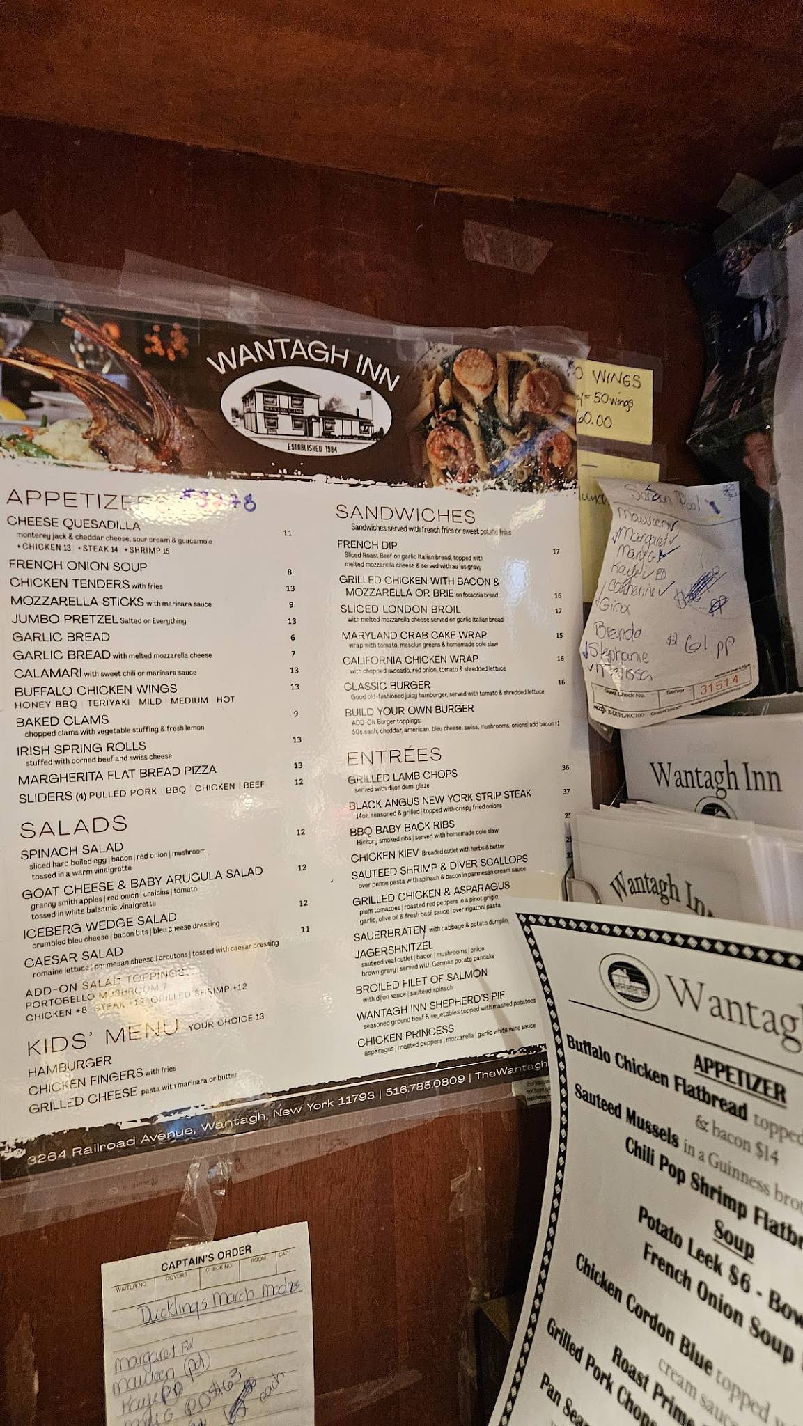 Menu at Wantagh Inn pub & bar, Wantagh, Railroad Ave