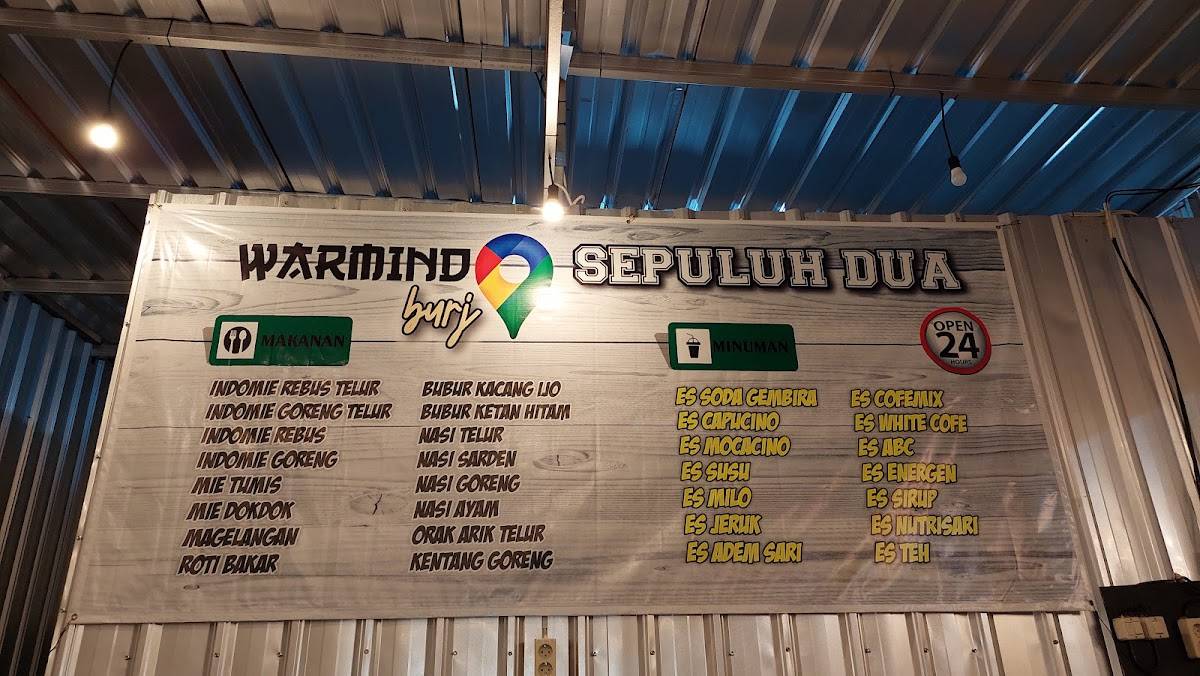 Menu at Warmindo & Burjo Sepuluh Dua cafe, Semarang