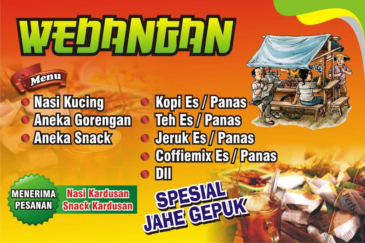 Menu at Wedangan suko roso, Indonesia