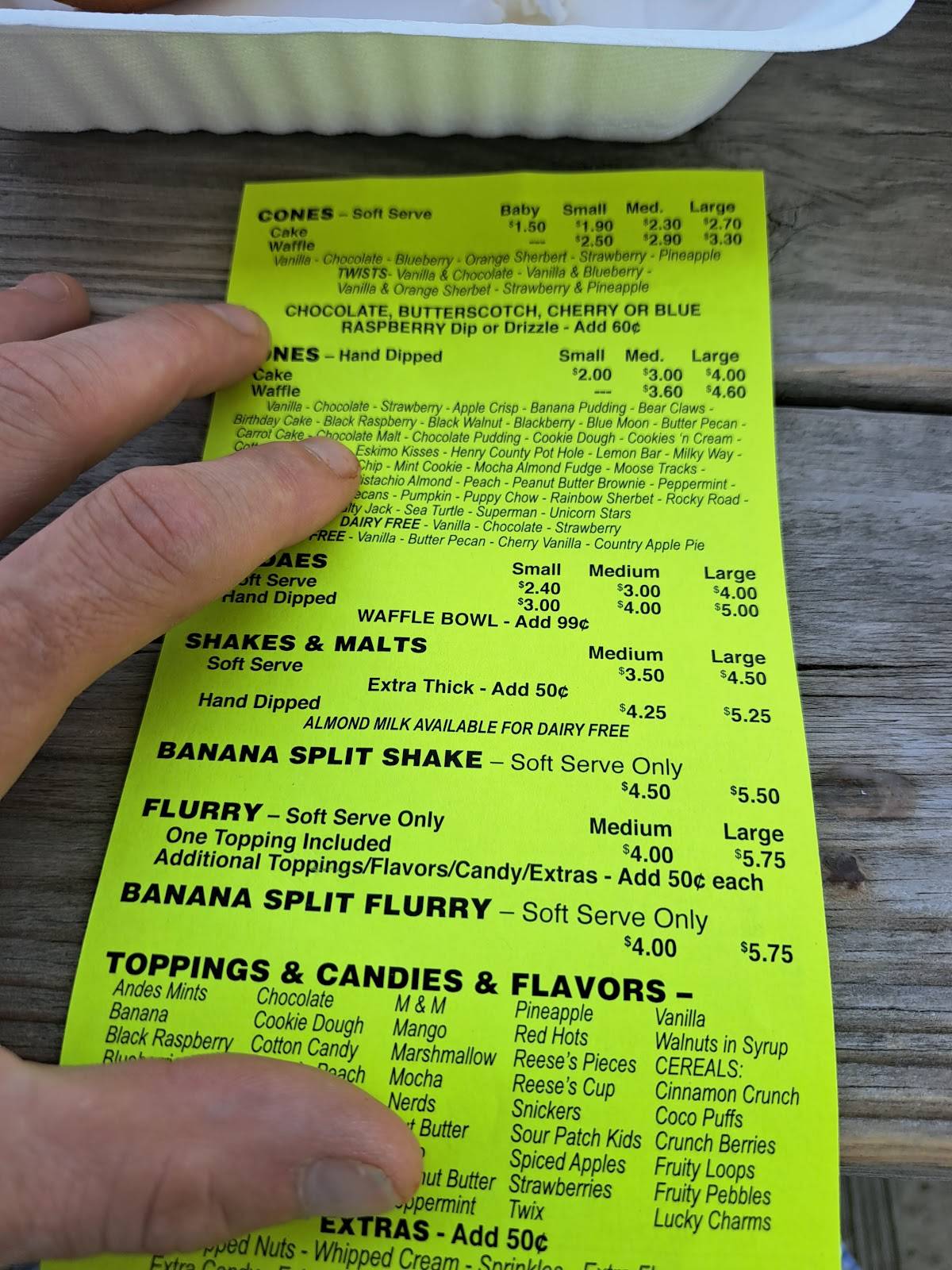 Menu at Weenee World fast food, New Castle