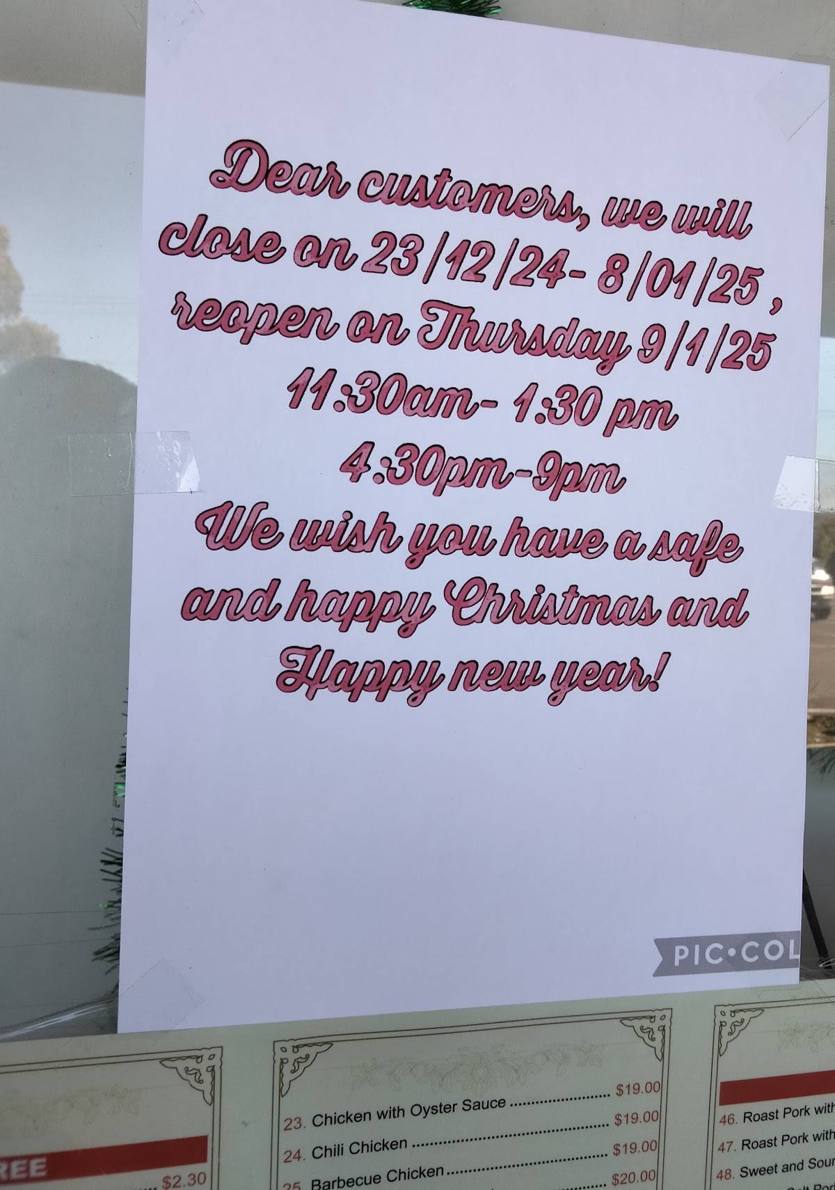 Carta del restaurante Wen's Kitchen, Grovedale