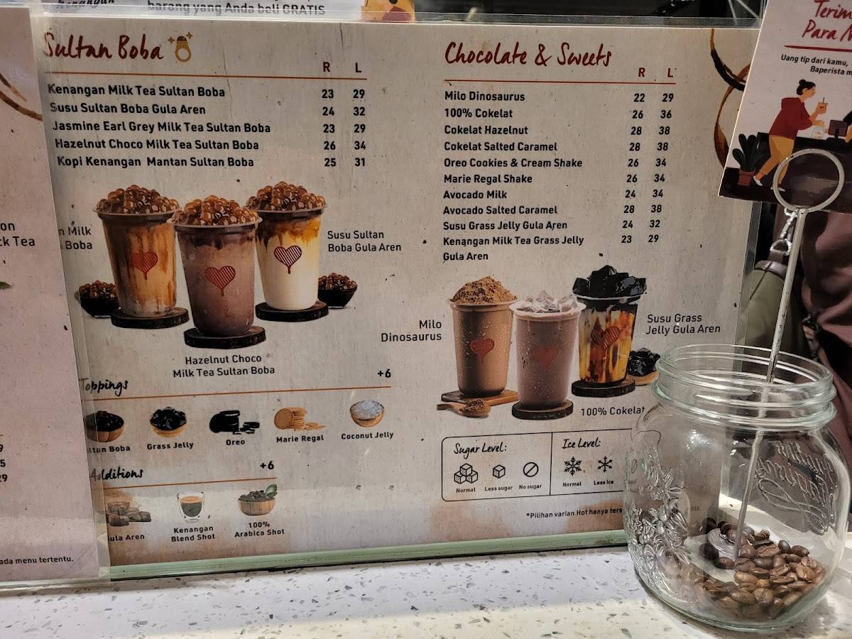 Menu at Kopi Kenangan - Mall Taman Anggrek, West Jakarta