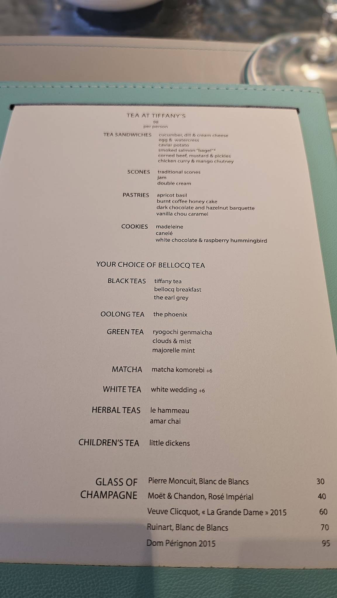 Menu at Blue Box Café by Daniel Boulud cafe, New York City, 6th Floor