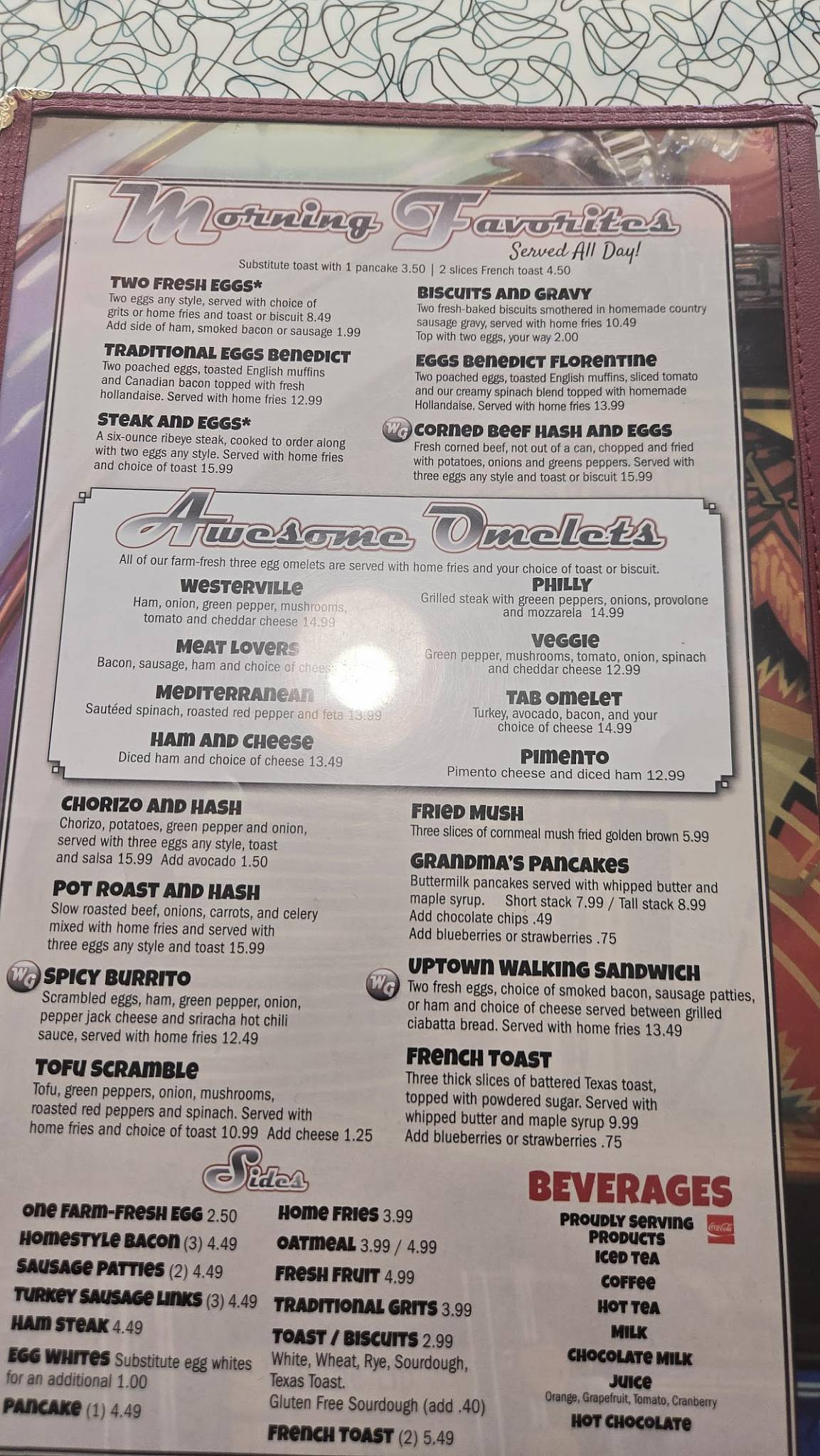 Menu at Westerville Grill restaurant, Westerville, 59 S State St