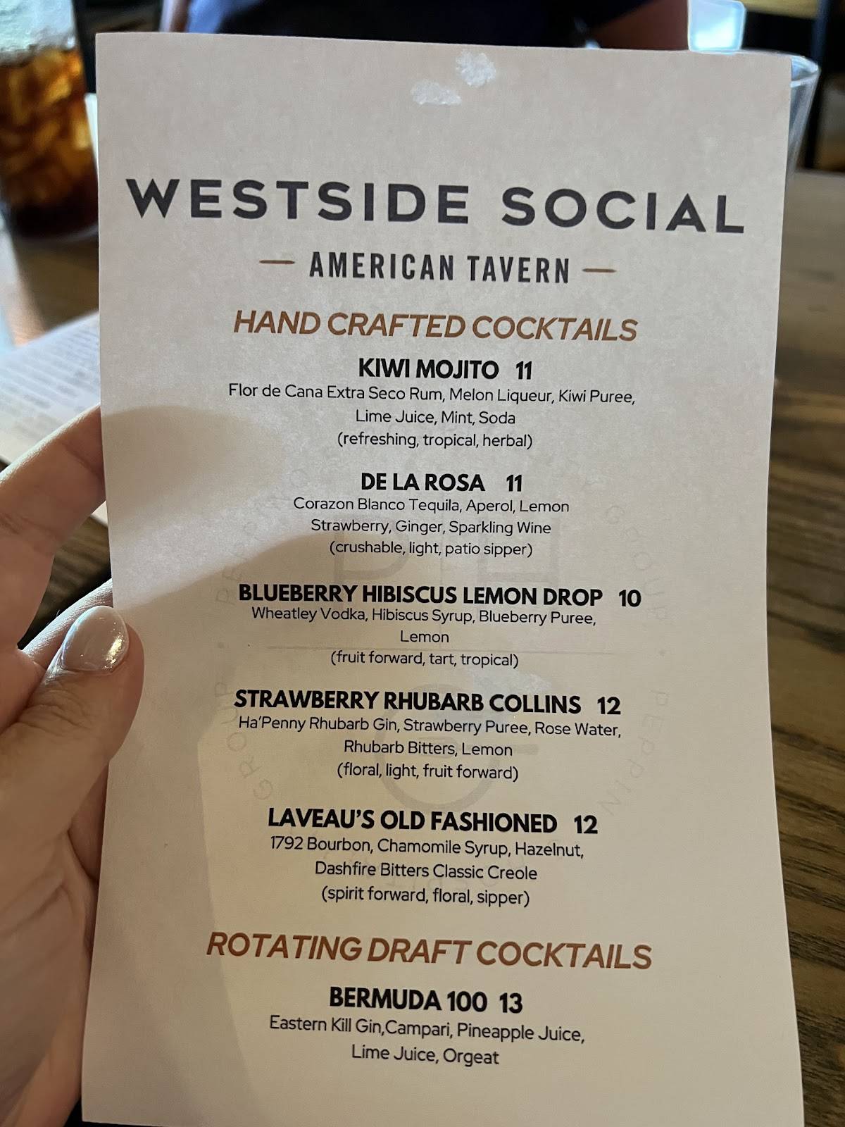 Menu at Westside Social pub & bar, Grand Rapids