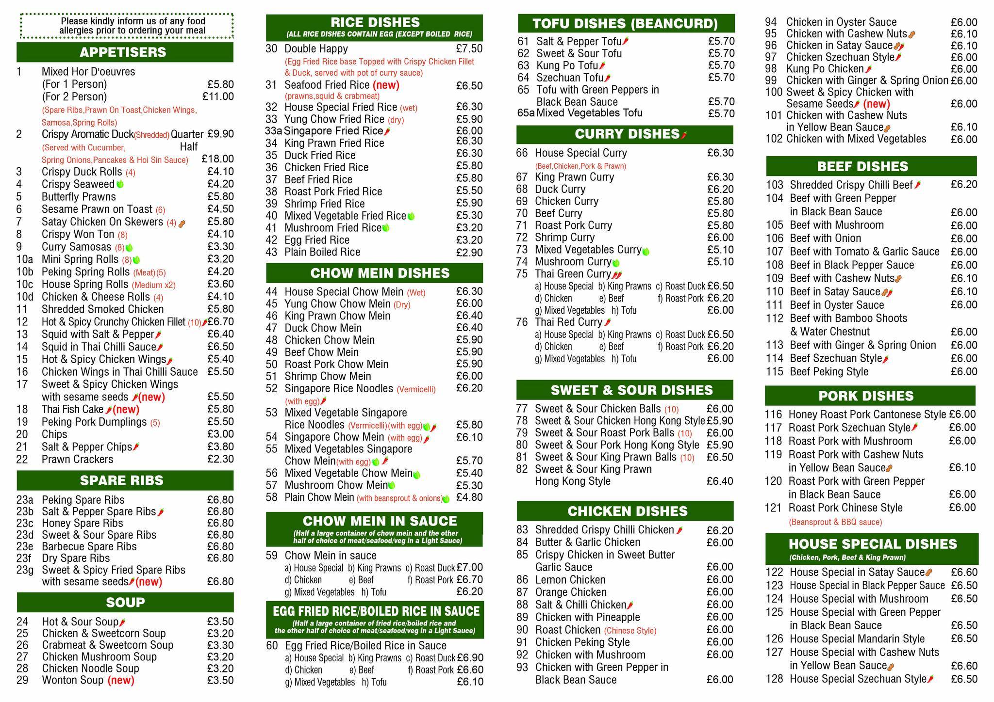 Menu at China Chef Whittlesey restaurant, Peterborough