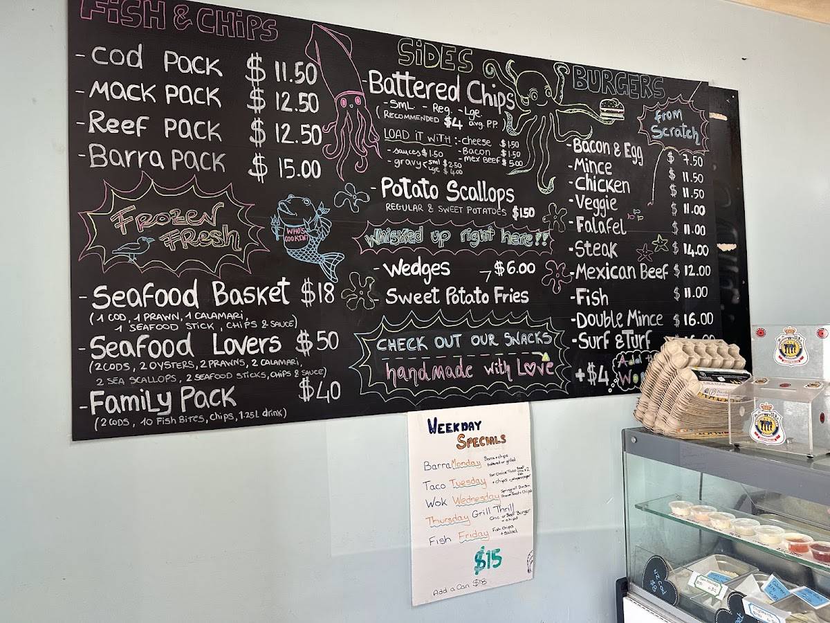 Menu at Who's Cookin Takeaway fast food, Yeppoon