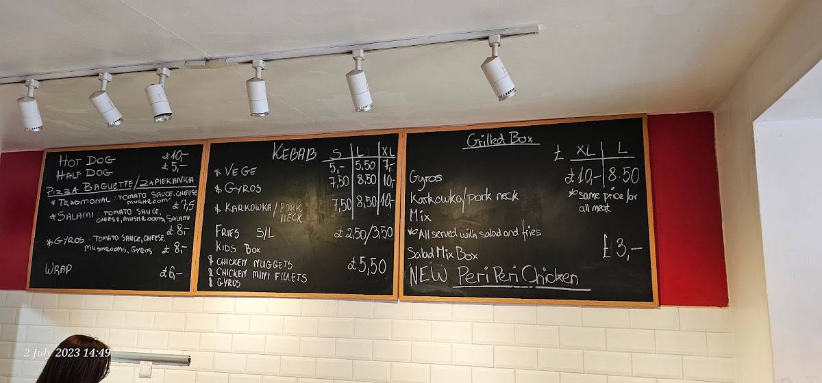 Menu at Wild Boar, Warrington