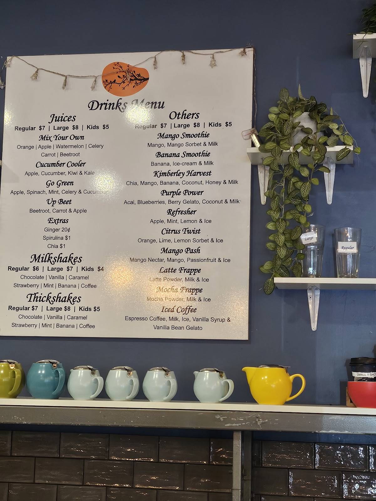 Menu at Wild Mango Cafe, Kununurra