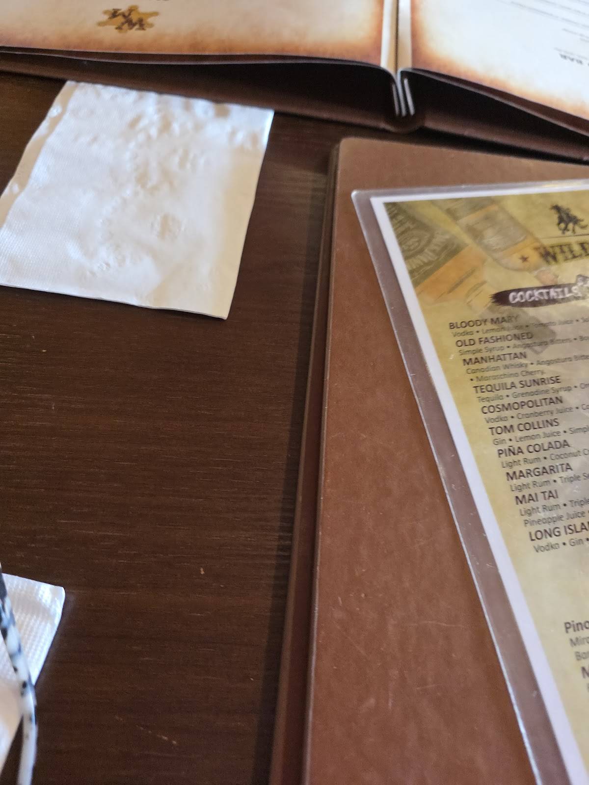 Menu at Wild Mustang Restaurant, Rock Springs