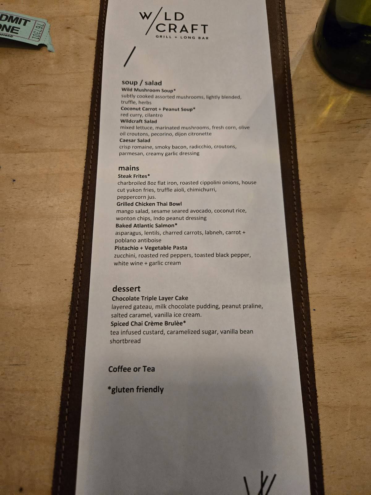 Menu at Wildcraft Grill + Long Bar, Waterloo