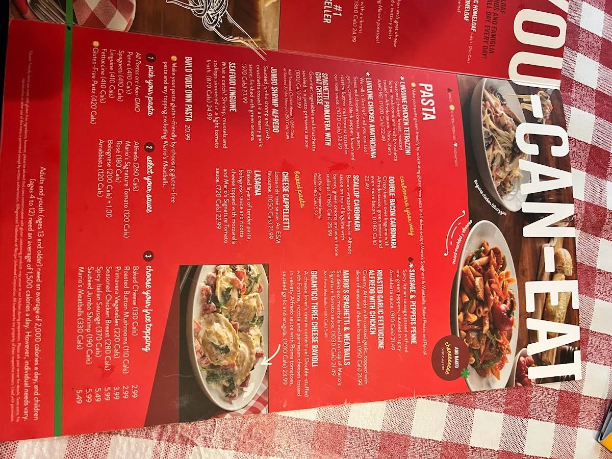 Menu at East Side Mario's pizzeria, Windsor, 7780 Tecumseh Rd E