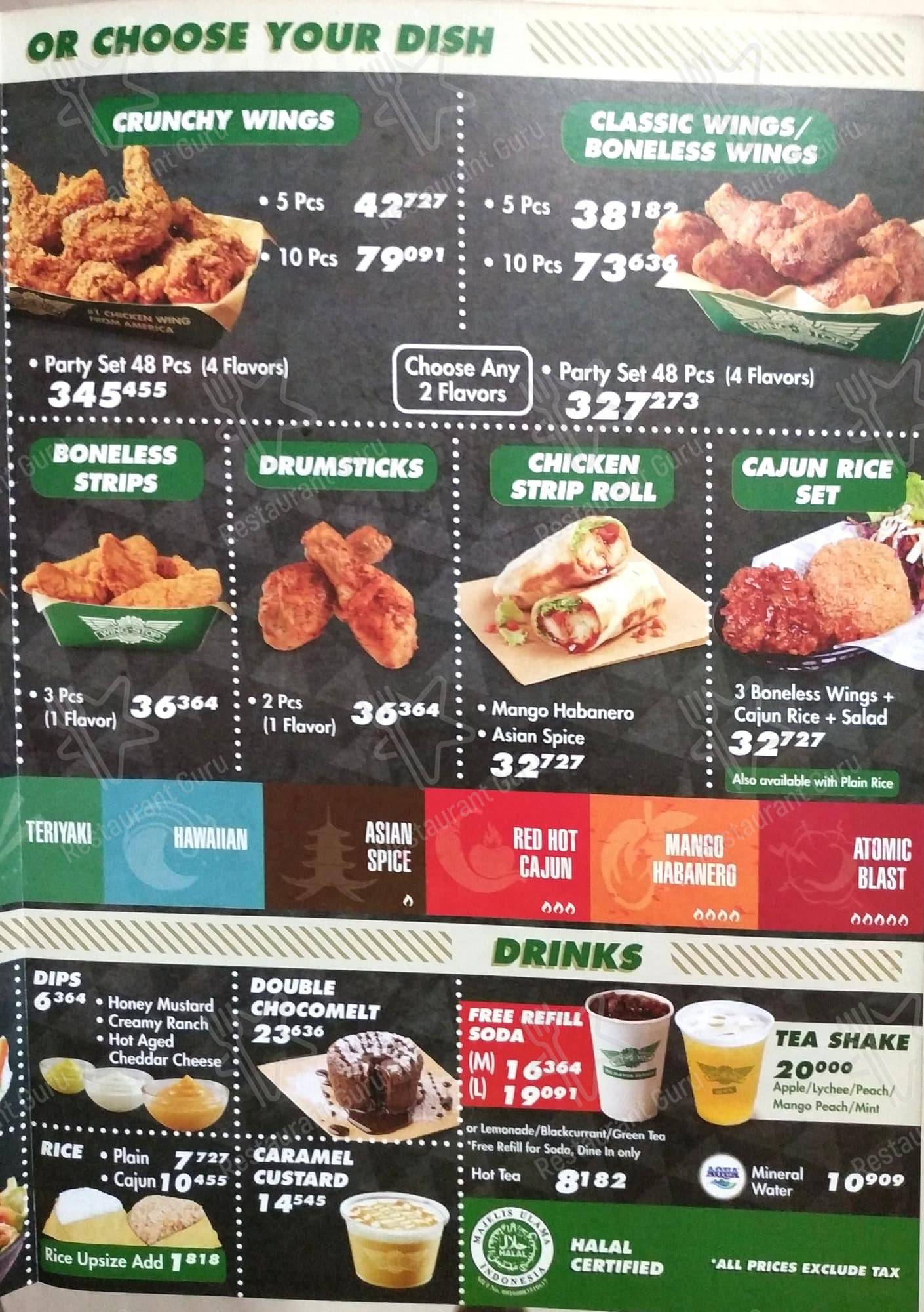 Menu at Wingstop restaurant, Bekasi Regency, JI. HARAPAN INDAH KAV. 1 E