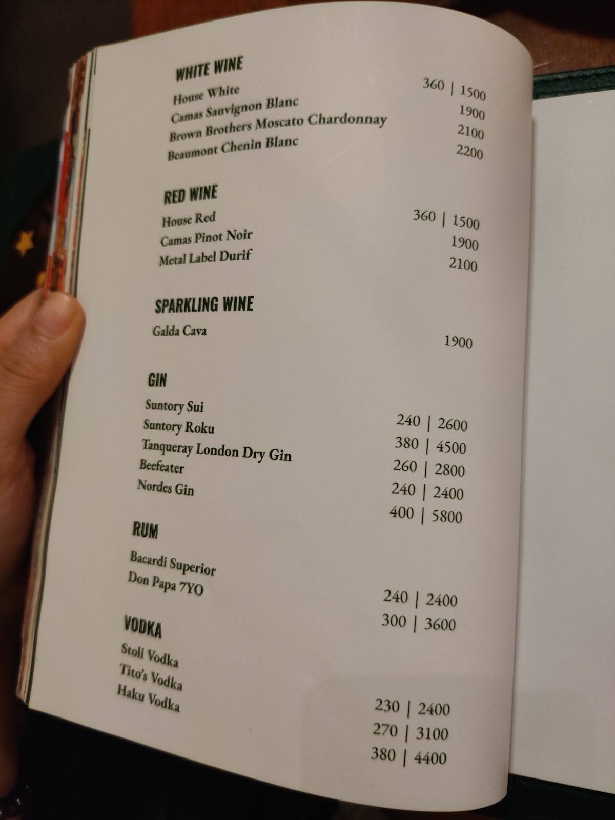Menu at Wong Place restaurant, Taguig