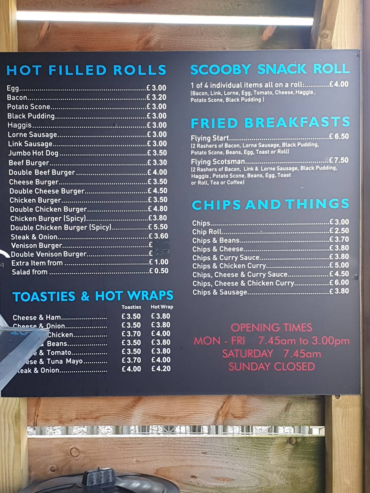 Menu at Wrap & Roll inverness fast food, Inverness